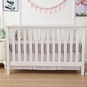 Belsden 3 Pack Microfiber Durable Crib Sheets Fitted, Silky Soft Smooth Breathable Baby Sheets Set for Boys Girls, 28''x 52'' Fits Standard Crib and Toddler Mattresses, White + Gray + Lt Gray