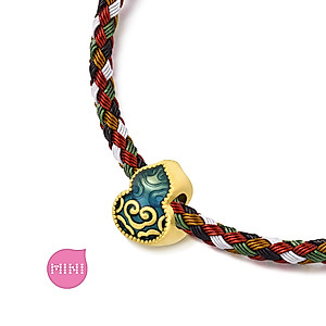 CHOW SANG SANG 999 24K Gold Cultural Mini Wulu (Groud) Charm Bracelet for Women [Pure Gold Not Gold Plated] 92660C (Gold, 17 CM)