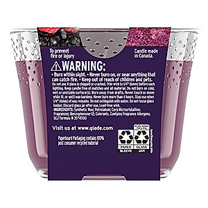 Glade Candle Velvety Berry Bliss, Fragrance Candle Infused with Essential Oils, Air Freshener Candle, 3-Wick Candle, 6.8 Oz, 3 Count