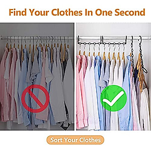 Cimlord 10 Pack Space Saving Plastic Magic Hangers, Bedroom Closet Organization and Storage, Clothes Hangers Space Saver for Closet Organizer, New Home Essentials Stackable Hangers