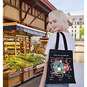 G2TUP Yarn Storage Bag For Knitting Knitter Project Bag Things I Do In My Spare Time Knitting Gift (Things I Do Black)