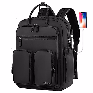 Mancro Diaper Bag Backpack for Men, Dad Diaper Bag for baby with multi-compartment, Waterproof Baby Travel Bag for working dads with Insulated Pockets, USB Charging Port, Stroller Straps, Black