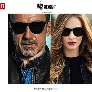 ROCKNIGHT Driving Sunglasses for Men Polarized UV Protection Metal Frame Cool Outdoor Casual UV400 Sunglasses Hiking Travel
