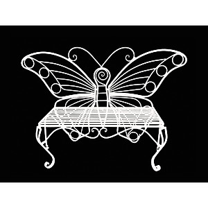 Unknown1 White Metal Butterfly Bench