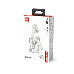 JBL Tune 215TWS True Wireless Earbud Headphones Pure Bass Sound, Bluetooth, 25H Battery, Dual Connect (White)