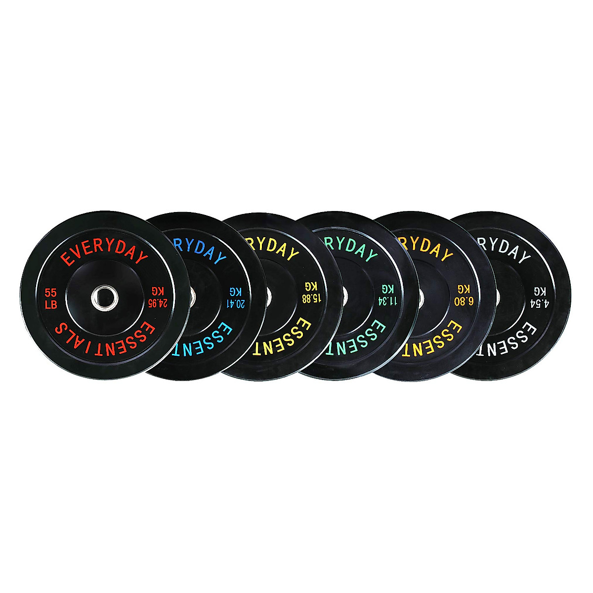 BalanceFrom Color Coded Black Olympic Bumper Plate Weight Plate with Steel Hub, 260LB Set, 2x 10/15/25/35/45LB