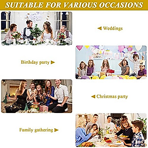 4 Pack Plastic Table Cloth Cover for Parties Disposable, Black and Gold Tablecloth for 8 Foot Rectangle Tables, Birthday Wedding Graduation Father Valentine's Day Easter Party Supplies Decorations