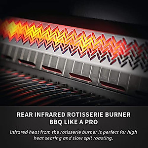 Napoleon P665RSIBPSS Prestige RSIB Propane Gas Grill, 665 sq. in + Infrared Side and Rear Burner, Stainless Steel