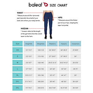 BALEAF Women's Hiking Pants Joggers for Women Workout Athletic Golf Lightweight Outdoor Gym Fitness Tapered Quick Dry Zipper Pockets Navy XL
