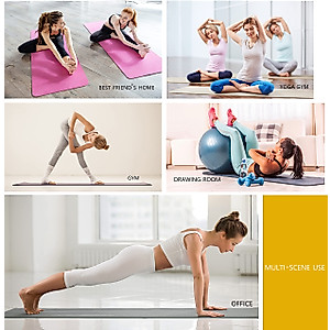 HZS Yoga mat workout fitness mat ,Extra thick high density anti-tear, Eco friendly non toxic non slip ,Classic 1/4 inch exercise mat for Yoga practice and Pilates training (green)