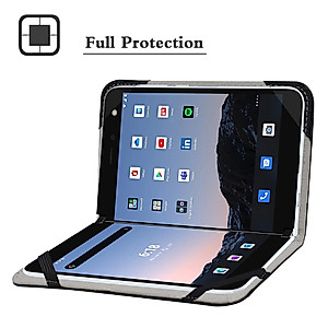 LiuShan Compatible with Microsoft Surface Duo case,PU Leather Slim Folding Stand Cover for Microsoft Surface Duo (Not fit Surface Duo 2) Tablet,Black