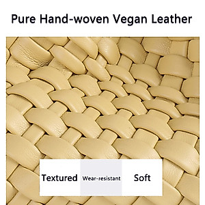 Handmade Woven Shoulder Bags for Women Cute Hobo Tote Handbag Mini Clutch Purse with Magnetic Buckle Crossbody Phone Bag (Dark Green)