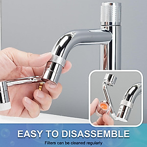 Water-Saving Faucet Aerator, Tap Extender Anti -Splash Sprayer Head Replacement Shower Nozzle for Kitchen (1080° swing)
