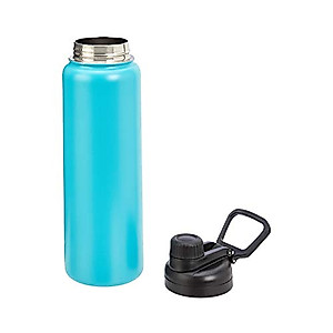 Amazon Basics Stainless Steel Insulated Water Bottle with Spout Lid – 30-Ounce, Teal