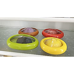 halteoly 4PC Fruit and Vegetable Storage Containers Set for Fridge, Onion Storage Container Tomato Saver and Lemon Keeper,Avocado Saver