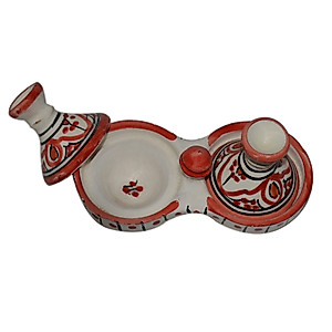 Moroccan Handmade Tagine Double Spice Holder seasoning Container