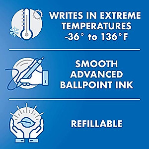 PILOT Acroball Pro Advanced Ink Refillable & Retractable Ball Point Pens, Medium Point, Black Ink, 12-Pack (31910)