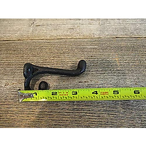 MIDWEST CRAFT HOUSE 5 Black Coat Hooks CAST Iron Acorn 3 1/4" Long HAT Wall School Towel