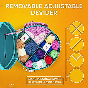 Knitting Bag Yarn Storage - Christmas Gift - Best Durable Canvas Yarn Bag - Yarn Organizer Crochet Bag with Knitting Accessories Case