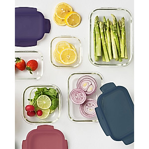 LOCK & LOCK Purely Better Glass Food Storage Container with Lid, 22 Ounce, Clear