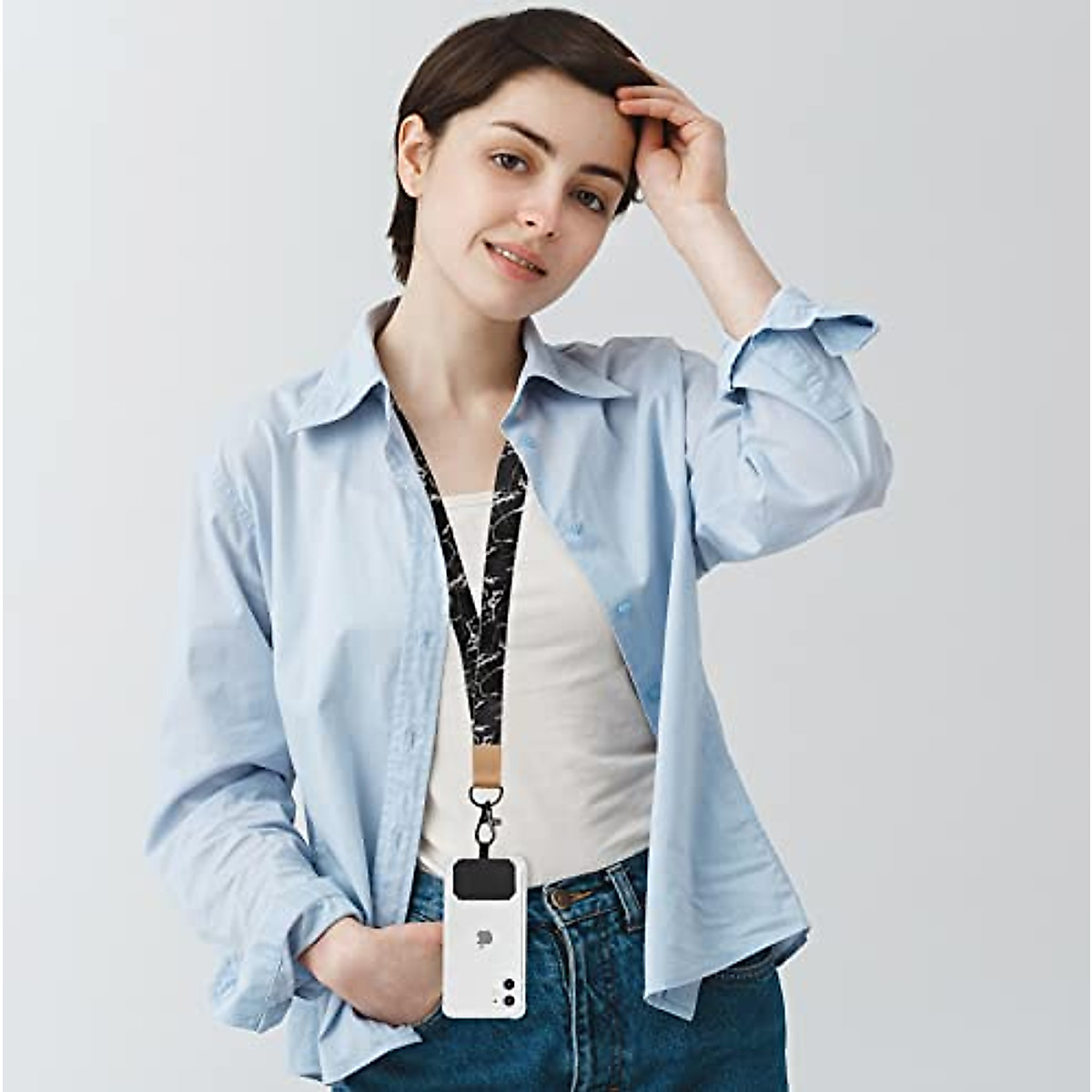 Phone Lanyard (3-Piece Set), Cell Phone Lanyard with Adjustable Detachable Neckstrap and Phone Tether，Fits Most Cell Phones.（M）