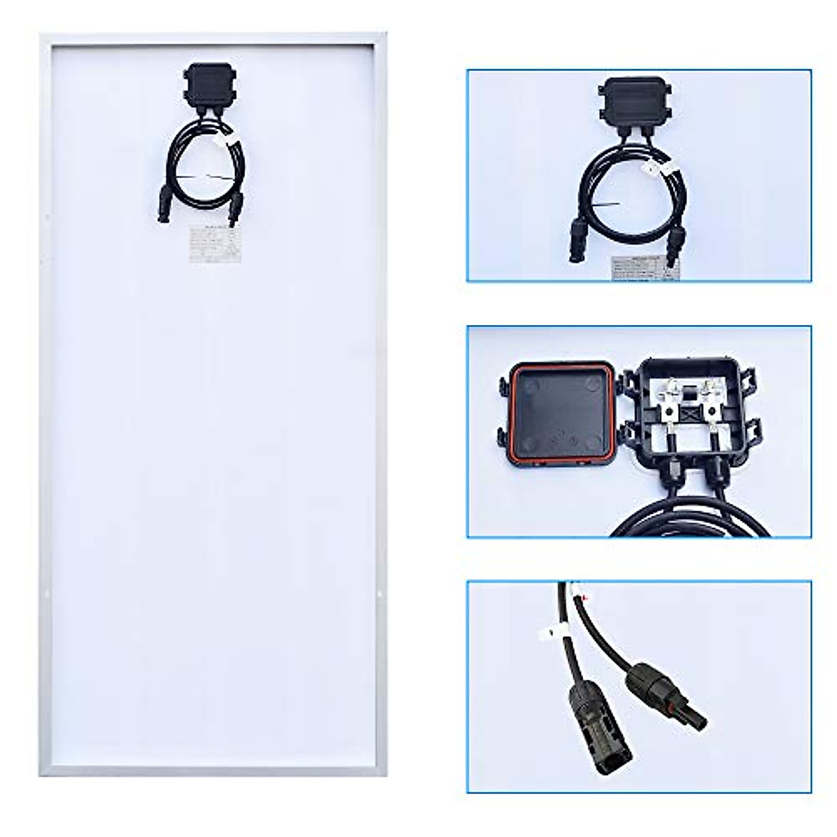 XINPUGUANG 100Watt 12Volt Solar Panel Moncrystalline Solar Panel Kit 10A Charge Controller， Extension Cable ，Mounting Brackets for RV Trailer Camper Marine Off Grid (100W Solar Kits)