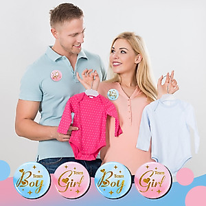 Gender Reveal Pins 50Pcs 5cm - Team Boy or Girl Pins Gender Reveal Button Pins - Team boy Team Girl Pins Gender Reveal Ideas - Gender Reveal Decorations - Gender Reveal Games Party Favors - 2 Inch