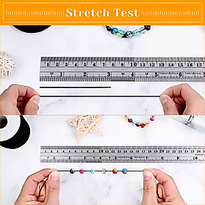 Elastic String for Bracelets, Selizo Elastic Cord Jewelry Stretchy Bracelet String for Bracelets, Necklace Making, Beading and Sewing (1.2 MM, 109 Yards, Black)