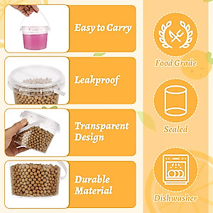 CYEAH 50 Pcs Slime Containers Bulk with Lids and Handles, 10 oz & 16 oz Plastic Storage Bucket Containers, Mini Toy Storage Case for DIY Art Craft, Pigment, Small Tools, Part Material