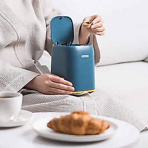 Originals 1.5L Mini Countertop Trash Can, Blue, Made of Eco-Friendly ABS+PP Material, BPA-Free, Easy to Clean and Wash, with Silicone Handle, Snap-On Design, Odor Control