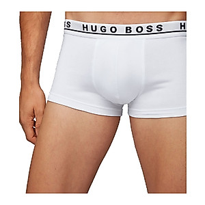 BOSS Men's 3-Pack Stretch Cotton Regular Fit Trunks, White/Gray/Black, Large