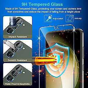 [3+3 Pack] for Samsung Galaxy S23 Screen Protector, 9H Tempered Glass, Ultrasonic Fingerprint Compatible, HD Clear Case Friendly for Samsung S23 Glass Screen Protector 5G