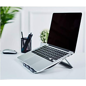 Amazon Basics Aluminum Portable Foldable Support Stand for Laptops up to 13 Inches, Silver