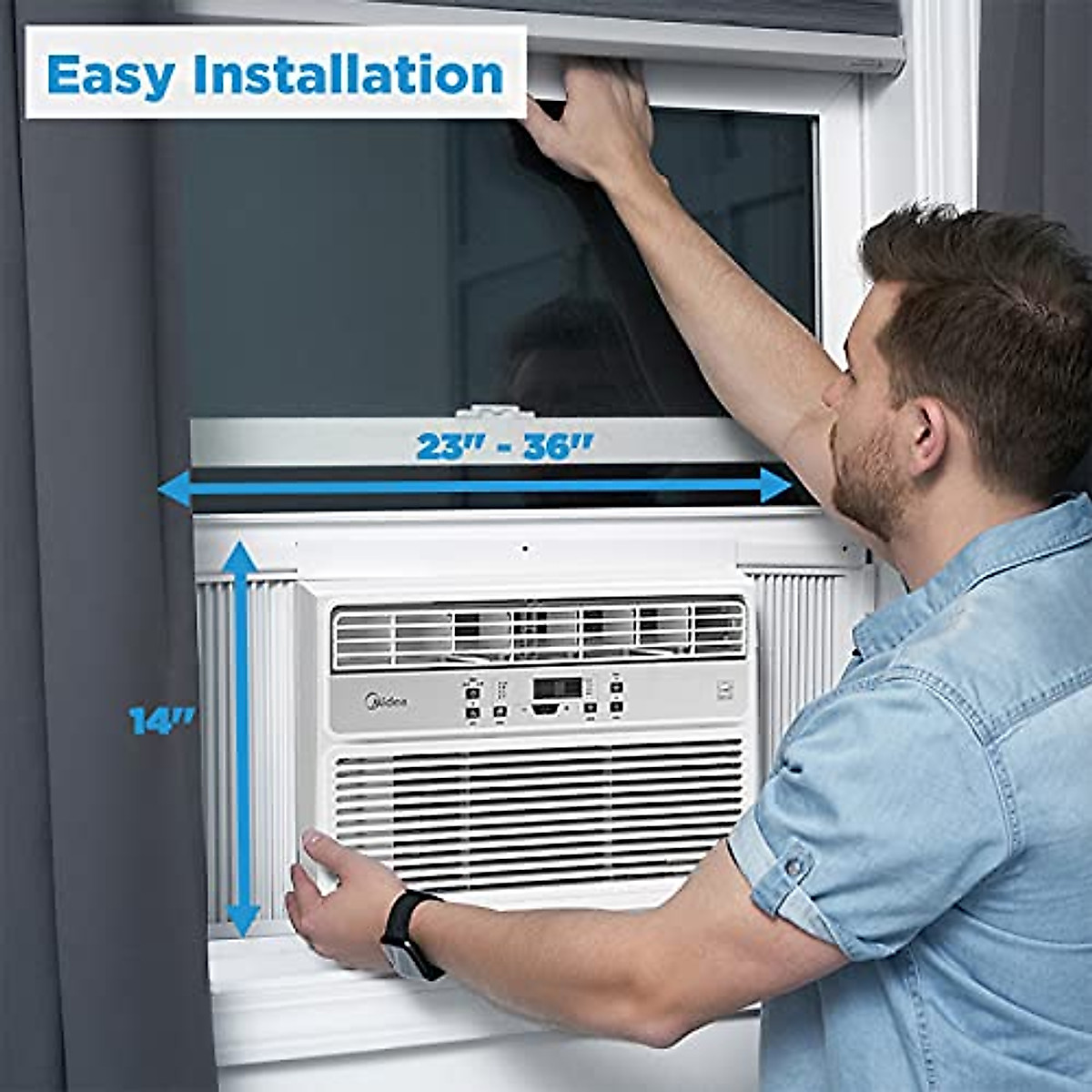 Midea 6,000 BTU EasyCool Window Air Conditioner, Dehumidifier and Fan - Cool, Circulate and Dehumidify up to 250 Sq. Ft., Reusable Filter, Remote Control
