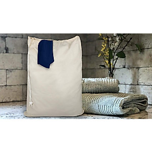 Urban Villa - 2 Pack Extra Large Canvas Heavy Duty Laundry Bags Natural Cotton -Multi Use- Size - 71x91 CMS