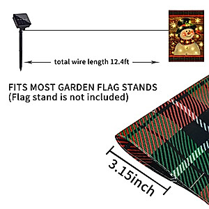 Lighted Winter Garden Flag, LED Christmas Snowman Garden Flag for Outside, Vertical Double Sided Garden Flags Outdoor Flag Winter Outside Seasonal Decoration Home Decor Flag 28x40