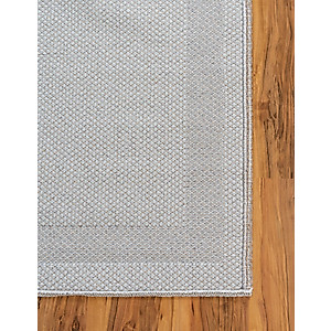 Unique Loom Decatur Collection Area Rug - Border (2' 2" x 3' Rectangle, Taupe/ Ivory)