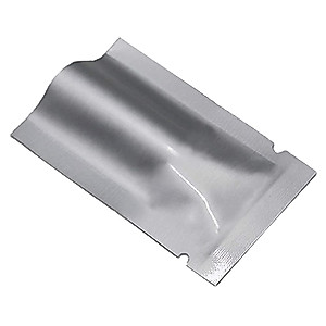MITOB Silver Mylar Bags Pure Aluminum Foil Flat Food Storage Bag 3.9 Mil Open Top Heat Sealing Vacuum Pouch for Coffee Beans Candy with Tear Notch (100, 3.94x5.91 inch)