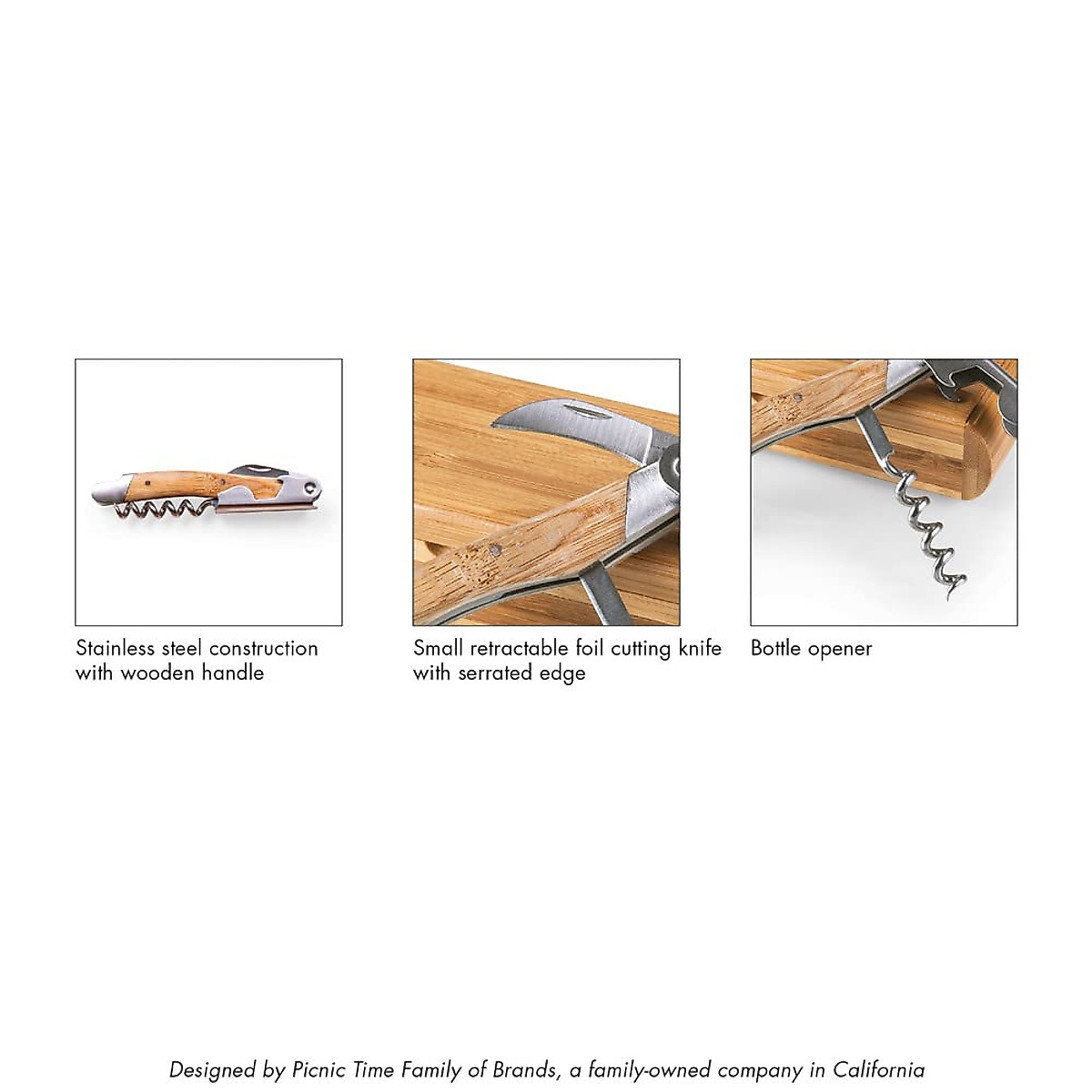 PICNIC TIME NCAA Pittsburgh Panthers Elan Deluxe Waiter's Corkscrew in Gift Box