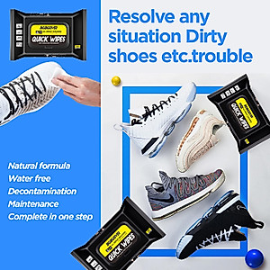 BIGBIGRIVER Shoe wipes 2 Pack 60 Pcs Sneaker Wipes Cleaner Quick Wipes Travel Portable Removes Dirt, Stains