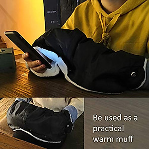 Stroller Hand Muff Winter Extra Thick Pushchair Gloves Black Hand Warmer for Parents and Caregivers in Cold Weather Anti-Freeze Windproof Snowproof Aosbos