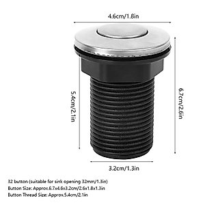 Haofy Air Activated Push Switch Button for Garbage Disposal Bathtub, Kit with Lock Function