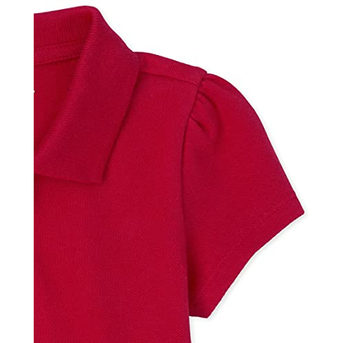 The Children's Place Baby Girls and Toddler Girls Short Sleeve Pique Polo, Ruby, 5T