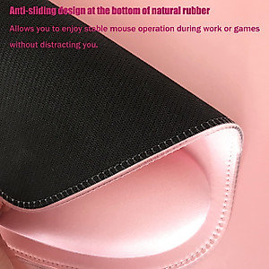 RGB Mouse Pad with Wrist Support, LED Mouse Pad with 13 Lighting Modes, Anti-Slip Rubber Base, Pain Relief Computer Ergonomic Mouse Pad for Gaming, Office, Home, 11.8 x 8.5 in (Pink)