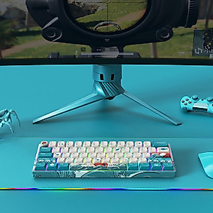 60 Percent Keyboard, XVX M61 Pro 3-Modes Wireless Mechanical Keyboard, Hot-Swappable Custom Gaming Keyboard, RGB Backlit Keyboard for Windows Mac PC Gamers(Coral Sea Theme, Pre-lubed Linear Switch)