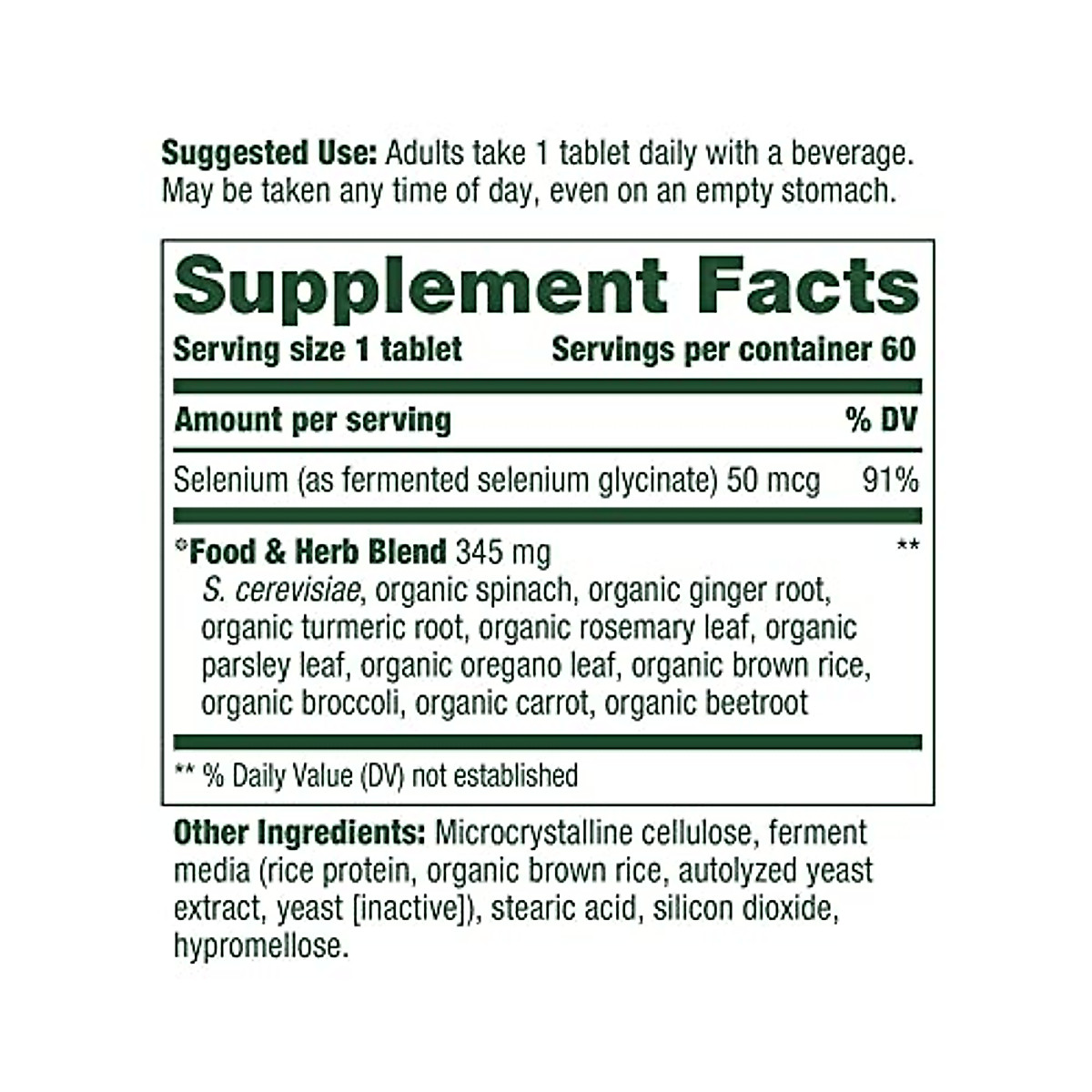 MegaFood Selenium - Supplement to Support Optimal Health and Immune System - Includes Nourishing Food and Herb Blend - Vegan, Non-GMO - Made Without 9 Food Allergens - 60 Tablets (60 Servings)