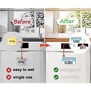 Monring Funny Dishwasher Magnet Clean Dirty Sign,Universal Strong Double Sided Clean Dirty Flip Indicator,Kitchen Magnet Sign for Dishwasher Refrigerator Washing Machine, 3.5x2x0.1inch (DM2)