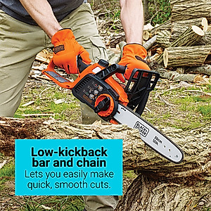BLACK+DECKER 40V MAX* Cordless Chainsaw, Tool Only, 12 in. (LCS1240B)
