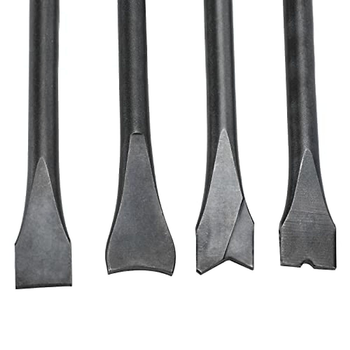 8pcs Smoothing Air Hammer Pneumatic Chisels Tools, 7pcs 0.401'' (10mm) Shank Heavy Duty Pneumatic Air Hammer Chisels High Carbon Steel Accessories Bits with 1pc Spring