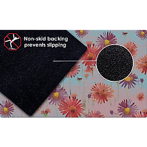 Toland Home Garden 800542 Flower Power Spring Door Mat 18x30 Inch Flower Outdoor Doormat for Entryway Indoor Entrance